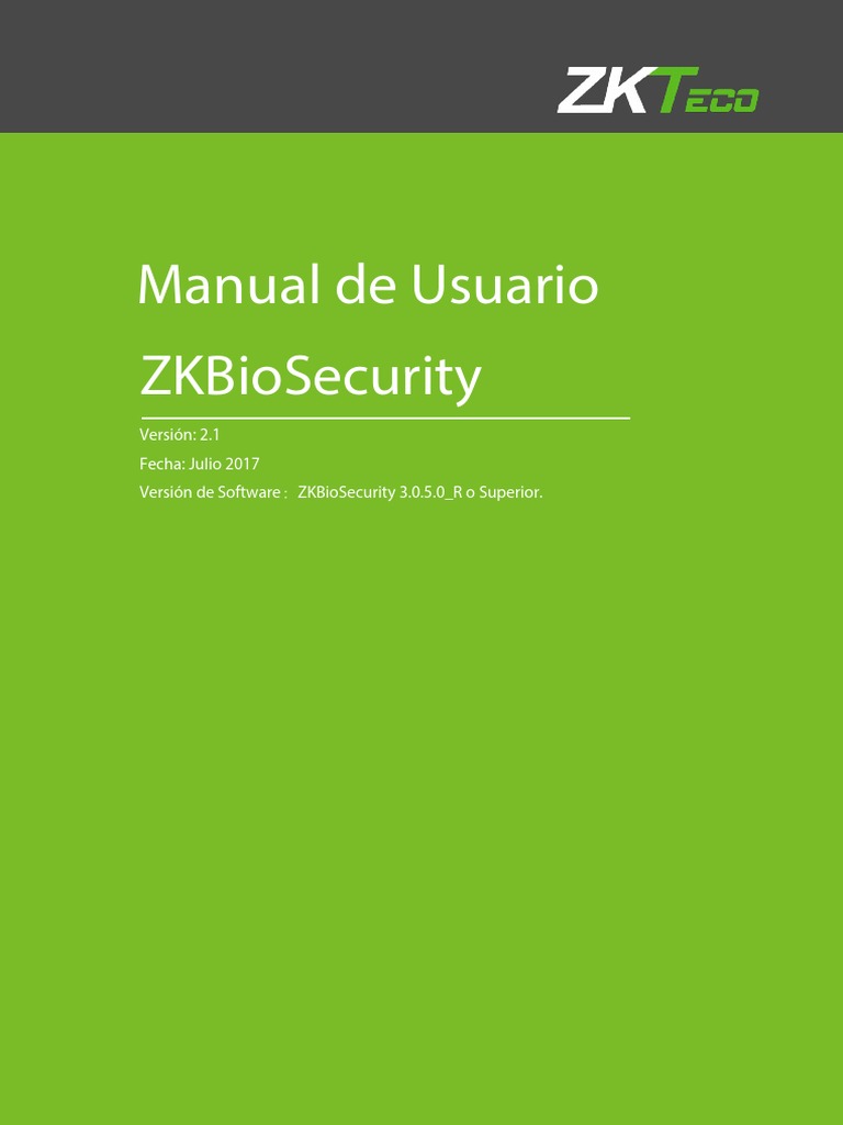 Manual Usuario Zkbiosecurity v2.1 20170725 Spa | PDF | Contraseña ...