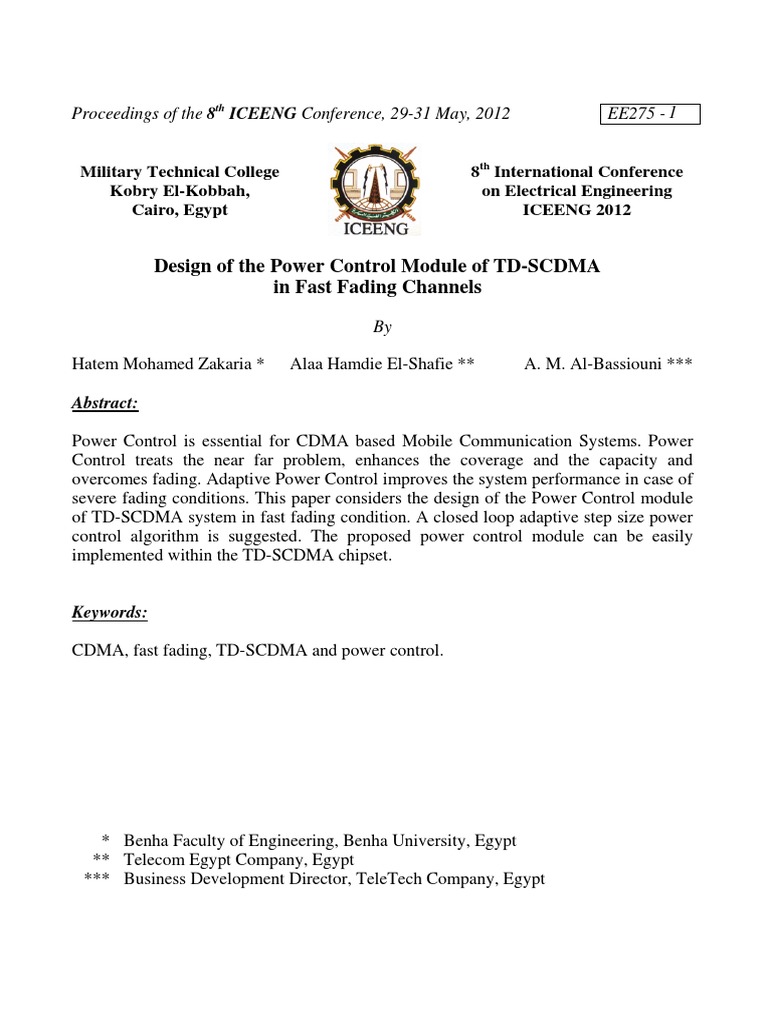 Design of The Power Control Module of TD | PDF | Feedback | Channel ...