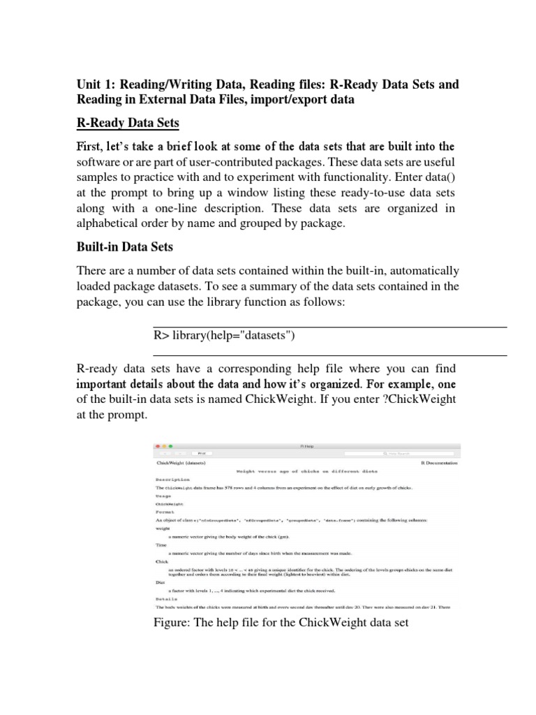 Unit 1 R Reading-Writing Files | PDF | Comma Separated Values | Microsoft Excel