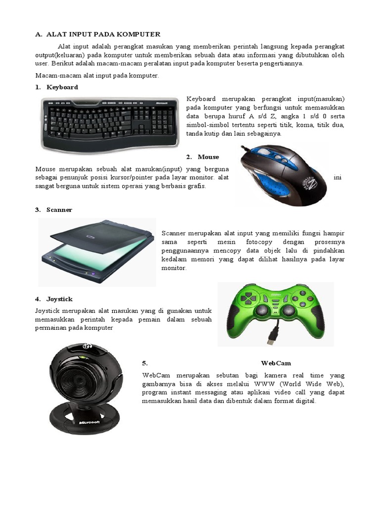 Alat Input Pada Komputer | PDF | Game & Aktivitas