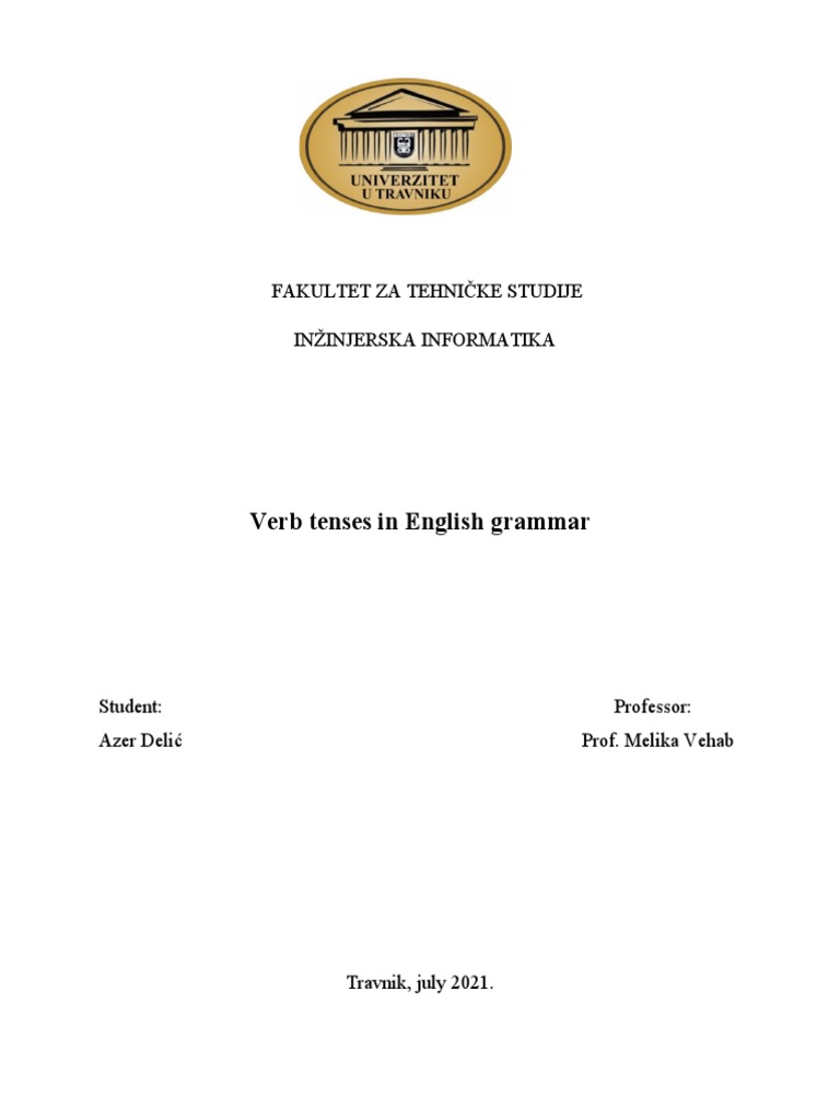 Seminarski Rad-Verb Tenses in English Grammar | PDF | Perfect (Grammar ...