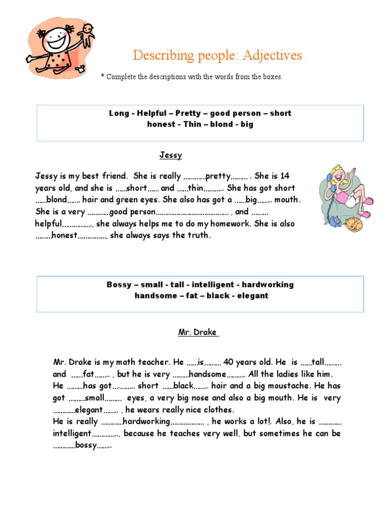 DOC.1 Describing People - Adjectives | PDF