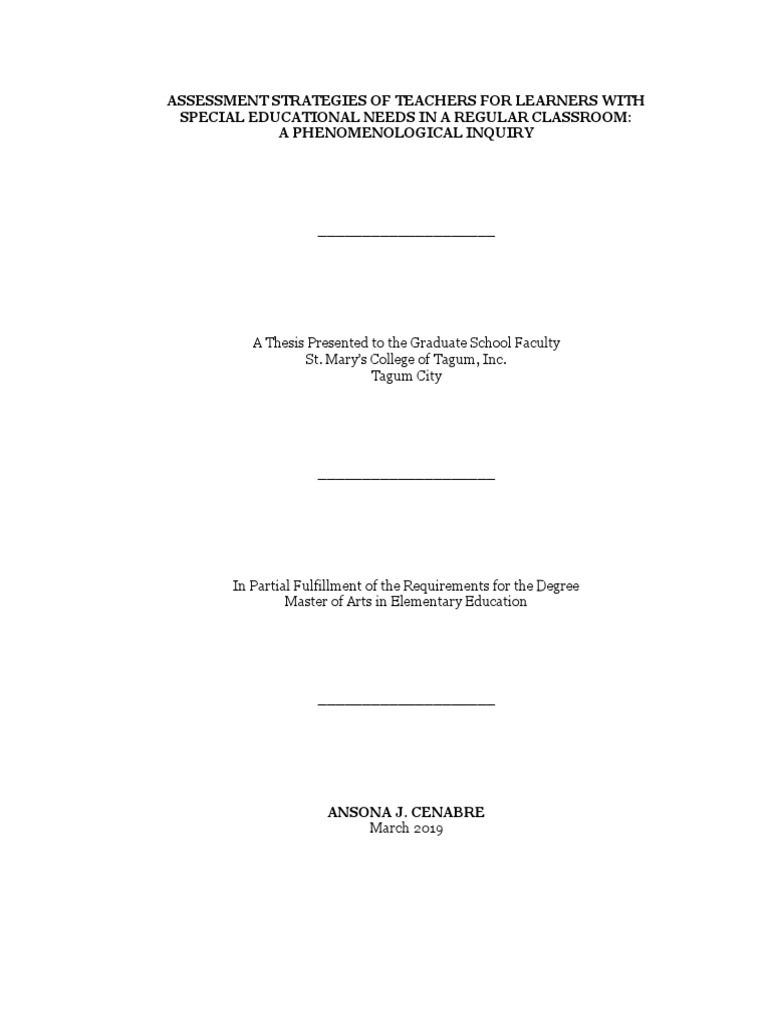 Phenomenology Preliminaries Sample | PDF | Doctor Of Philosophy | Thesis