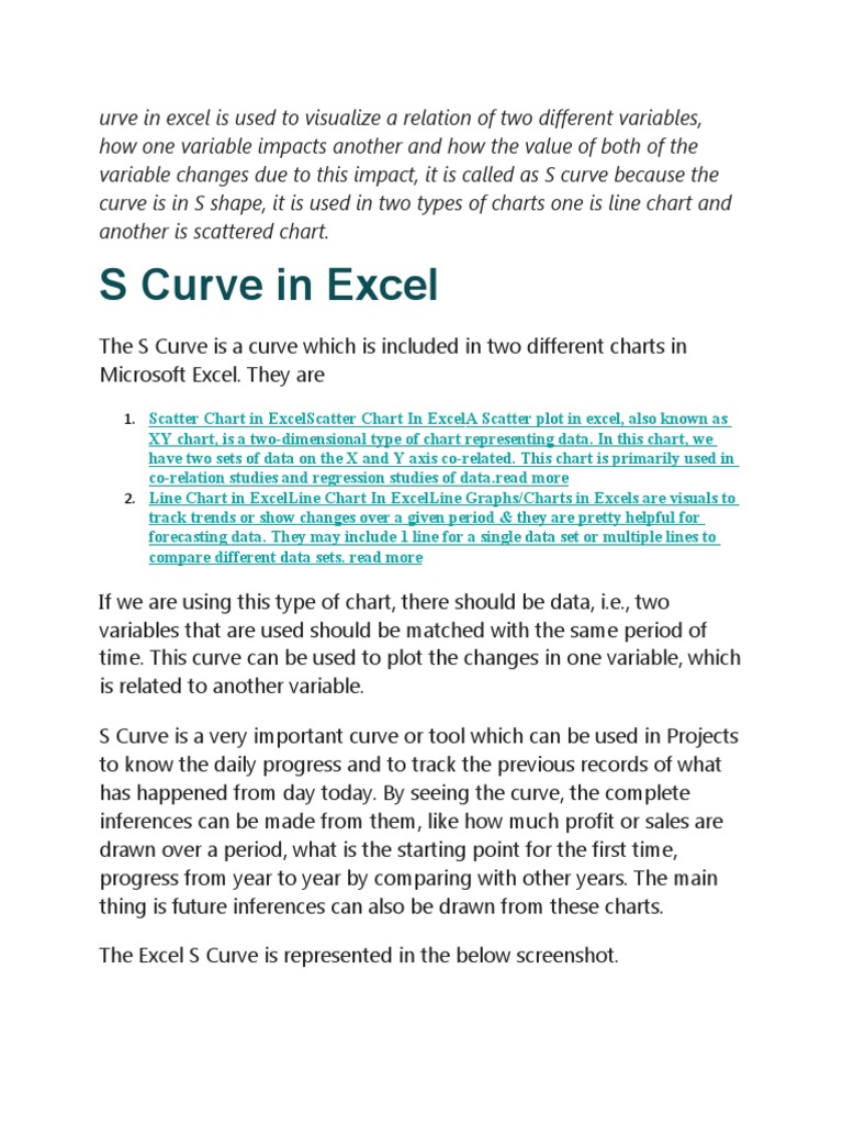 S Curve | PDF | Chart | Microsoft Excel