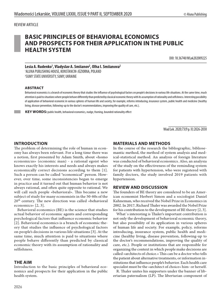 Behavioral Economic | PDF | Behavioral Economics | Economics