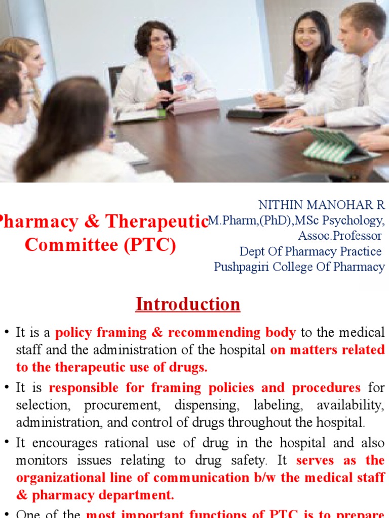 Pharmacy and Therapeutic Committee | PDF | Pharmacy | Medical Error