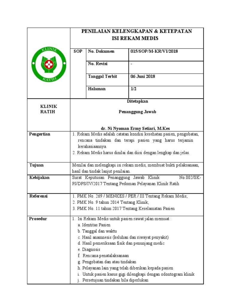 M 15 SOP Pnilaian Klgkpan Ktpatan Isi RM | PDF