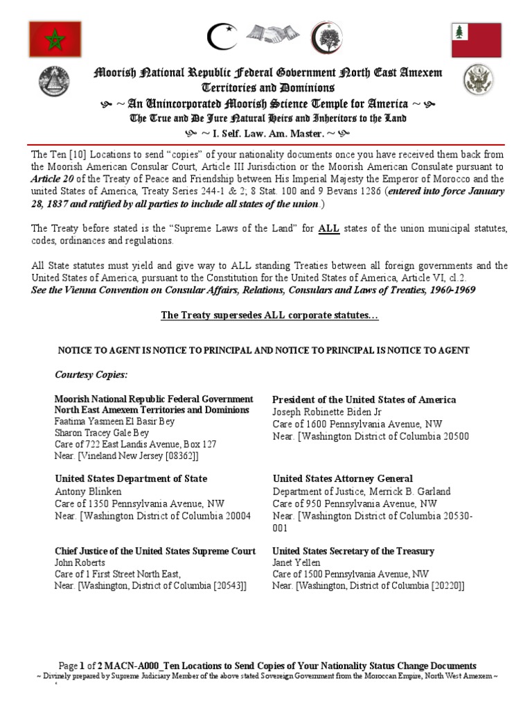 MACN-I004 - Ten Mailing Locations - Nationality Status Correction | PDF ...