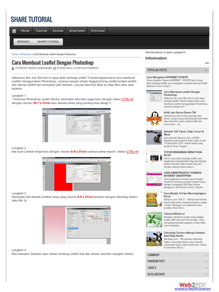 Cara Membuat Leaflet Dengan Photoshop | PDF