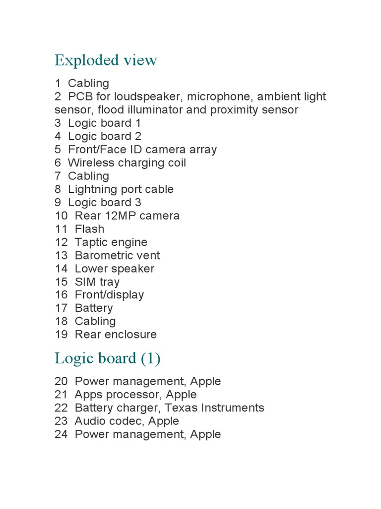 Iphone X Explode View | PDF