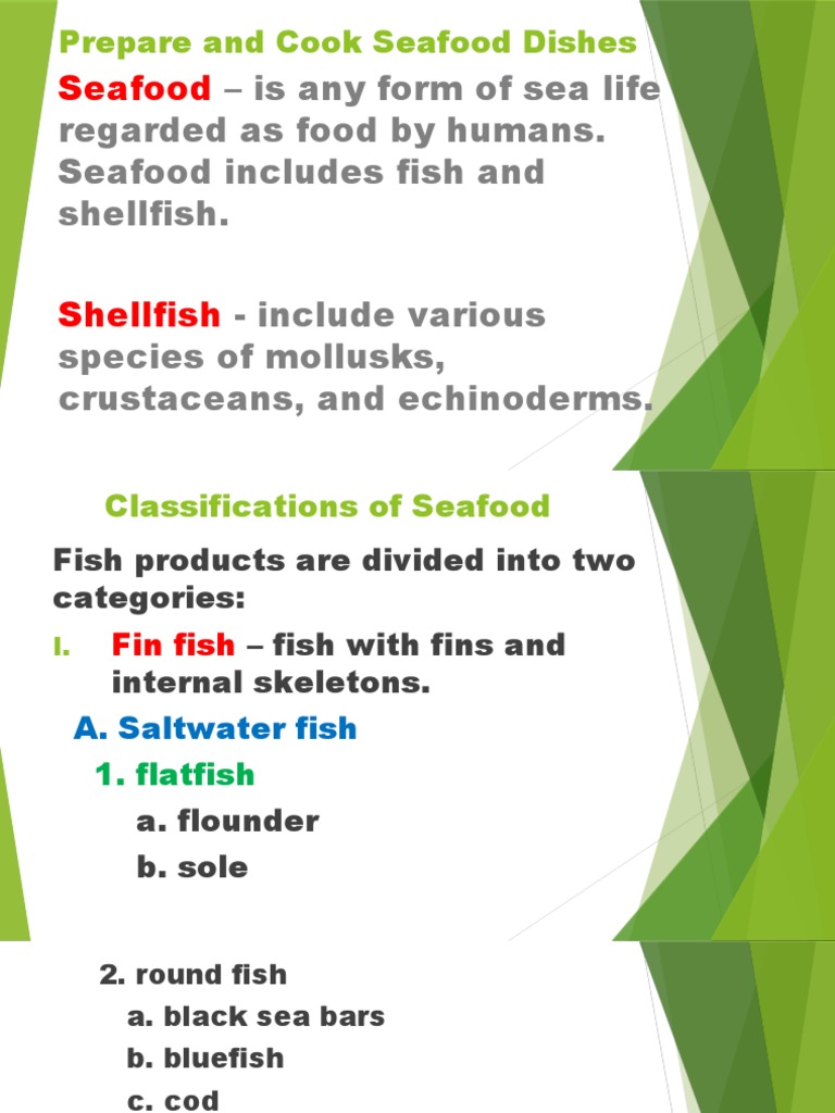 Fish and Shellfish Dishes | PDF | Vegetables | Seafood