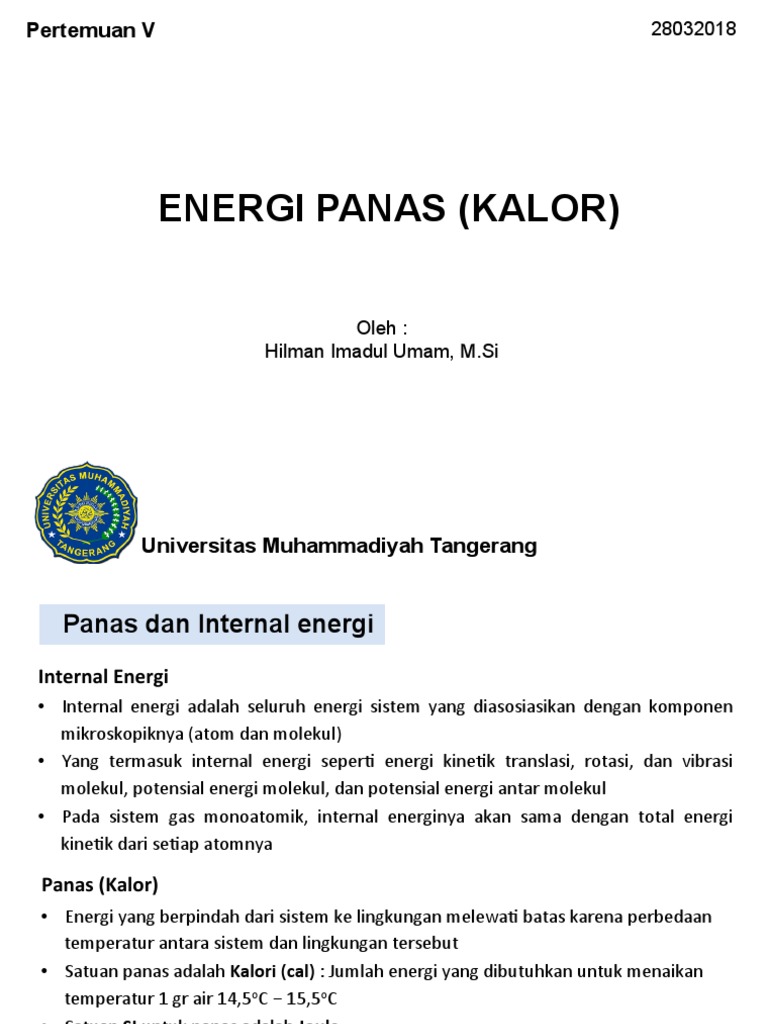 Energi Panas dan Kalorimetri | PDF | Sains & Matematika