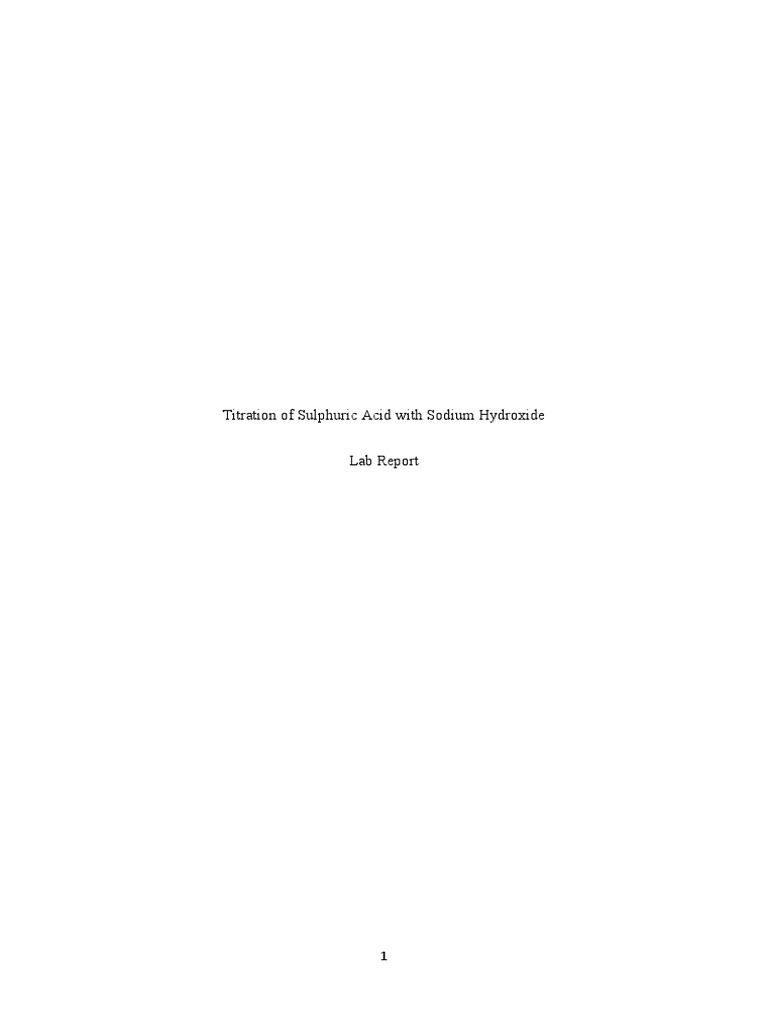 Titration of H2SO4 with NaOH Results | PDF | Chemistry | Titration