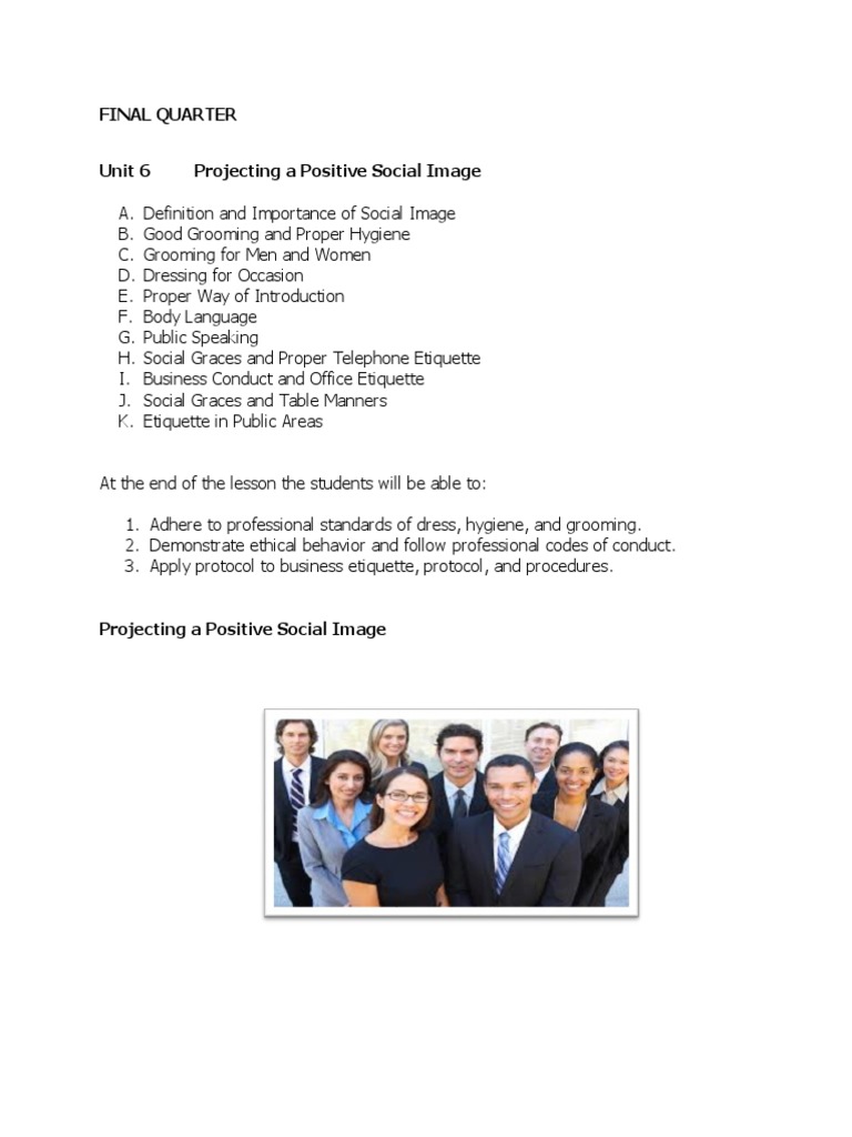 Projecting A Positive Social Image | PDF | Clothing