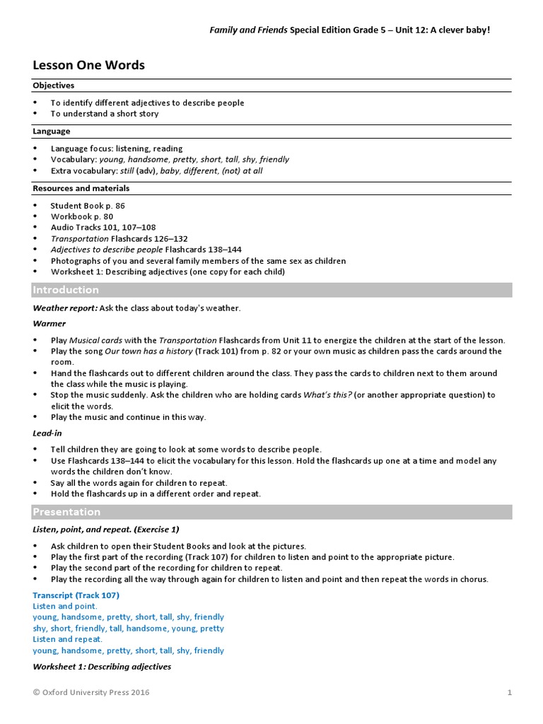 G5 Selective LessonPlan Unit12 | PDF | Vocabulary | Phonics