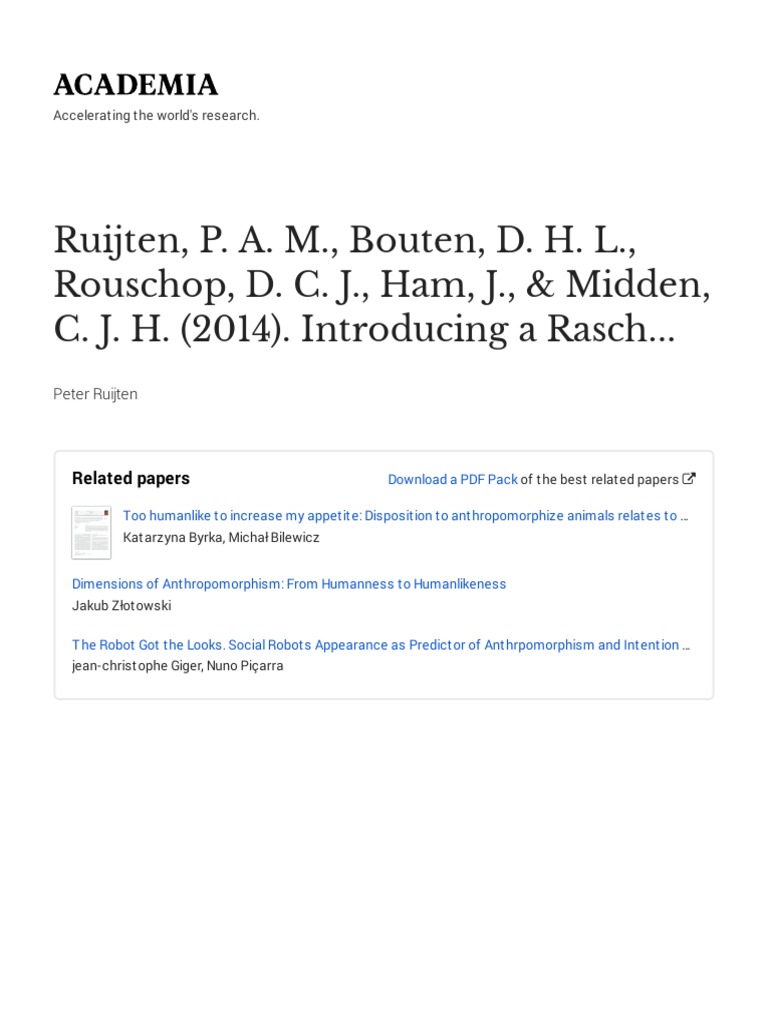 Introducing - A - Rasch-Type - Anthropomorphism - Scale Rujiten | PDF ...