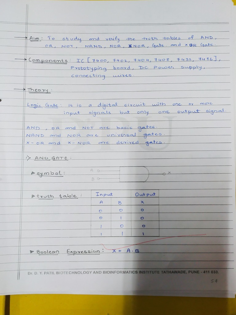 Elec. Practical - Logic Gates | PDF | Digital Electronics | Logic Gate