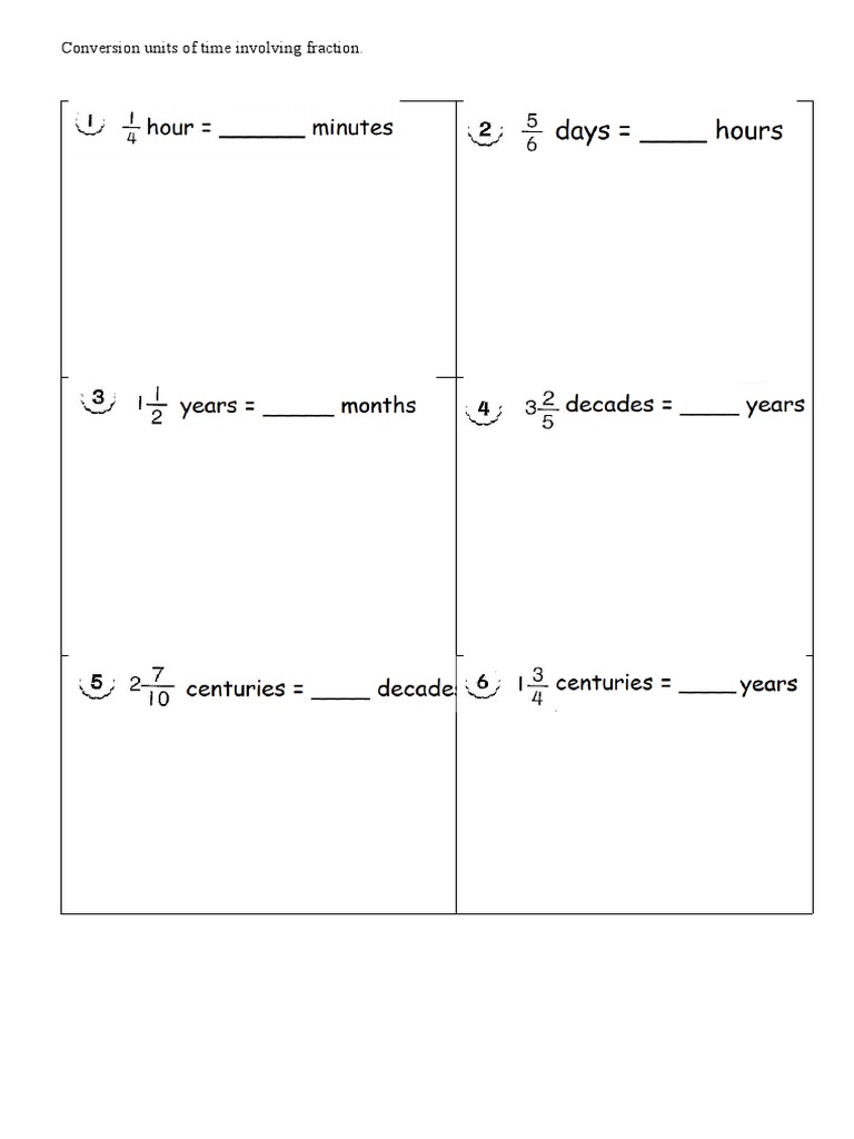 Conversion Units of Time Involving Fraction | PDF