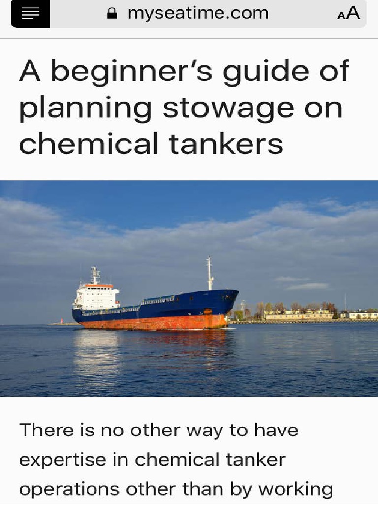 1.beginner Guide To Planning Stowage On Chemical Tanker | PDF | Business