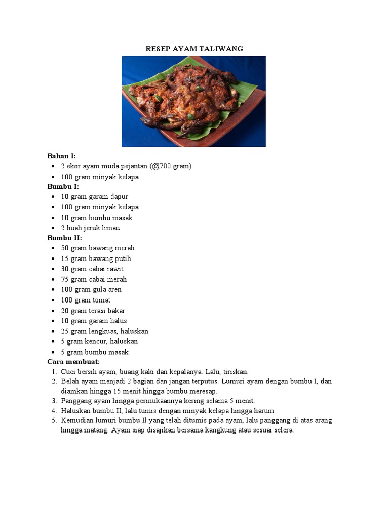 10 Resep Masakan | PDF