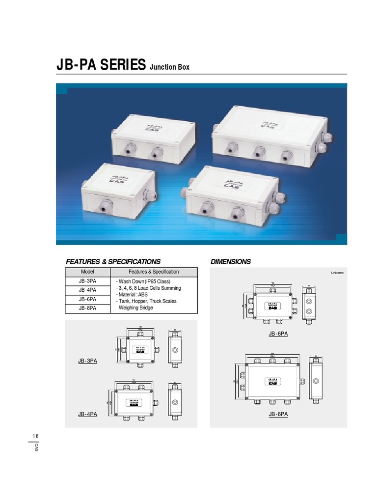 JB-PA Series Junction Boxes: Comparing Features, Specifications and ...