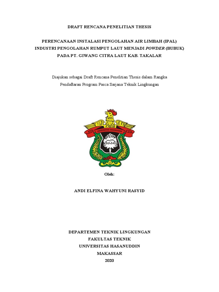 Draft Rencana Penelitian Thesis | PDF