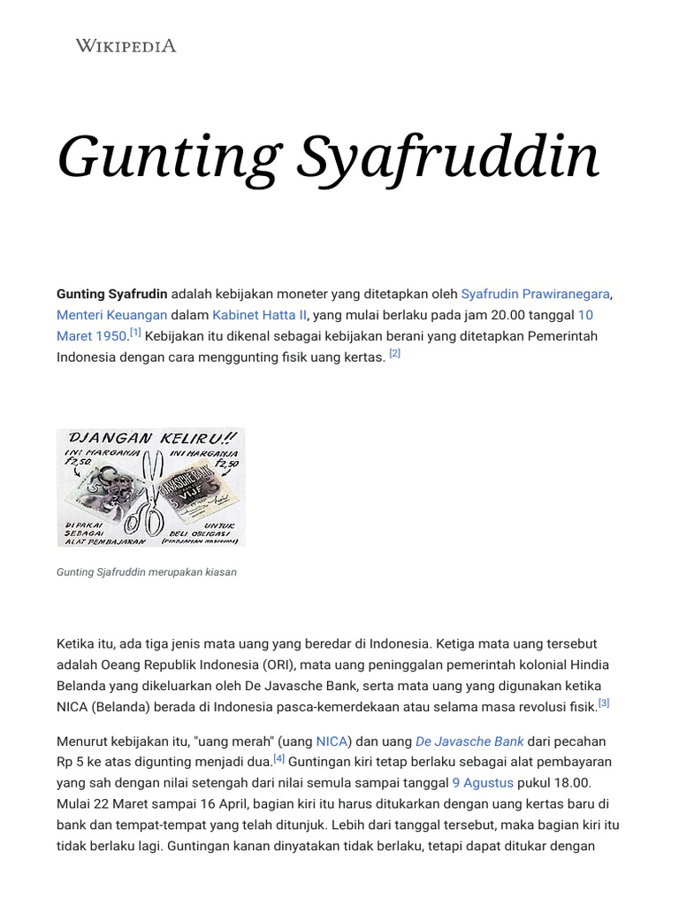 Gunting Syafruddin | PDF | Politik | Ilmu Sosial