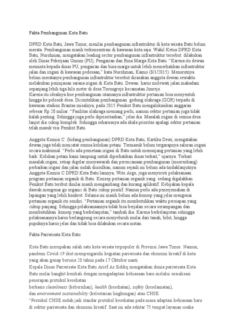 Fakta Kota Batu | PDF