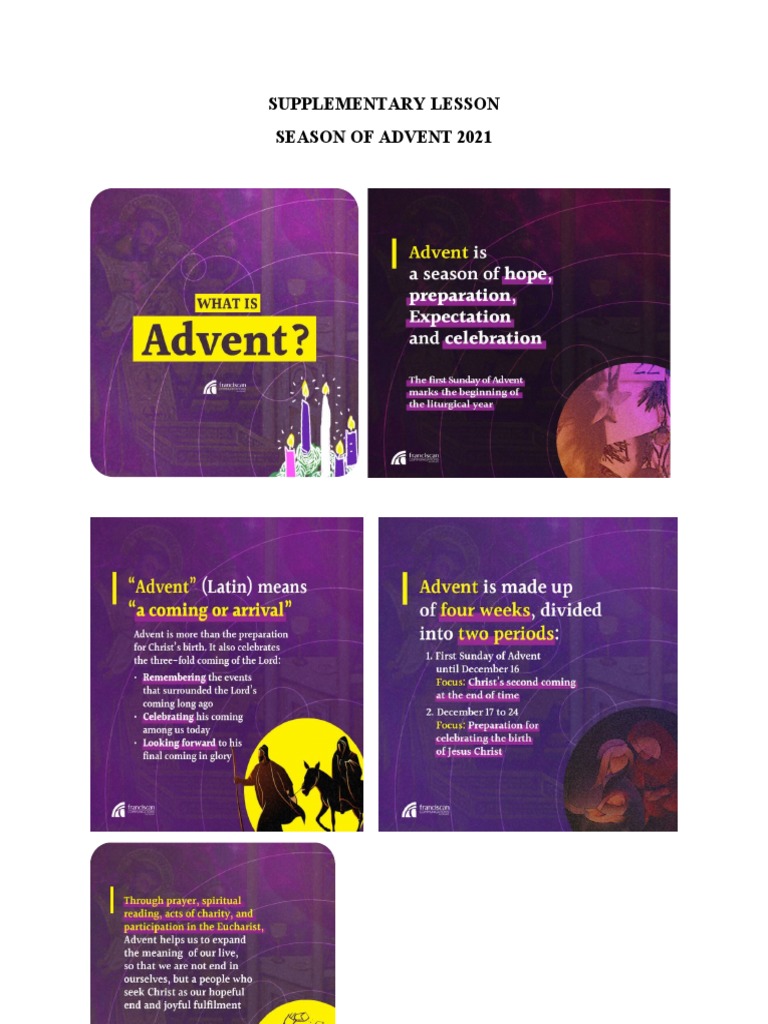 Supplementary Lesson Season of Advent 2021 | PDF | Advent | Christian ...