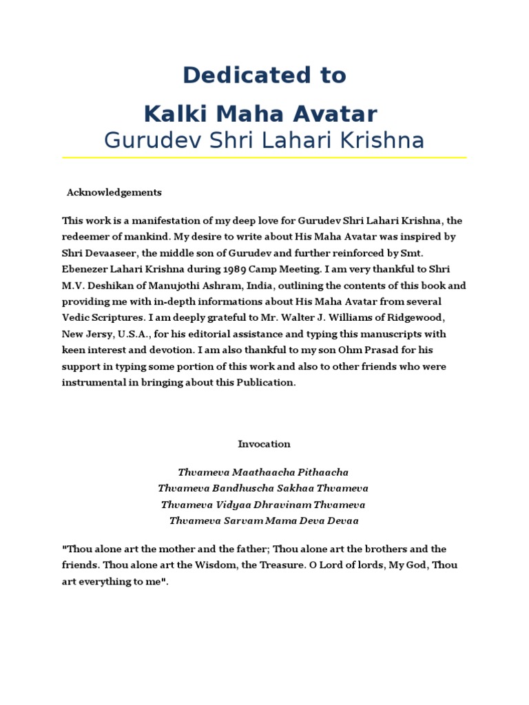 KALKI Avatar 2 | PDF | Bhagavata Purana | Hindu Mythology