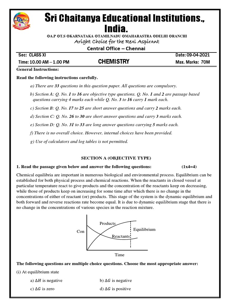 2020-21 Class Xi Chemistry Final Cbse Board Exam | PDF | Chemical ...