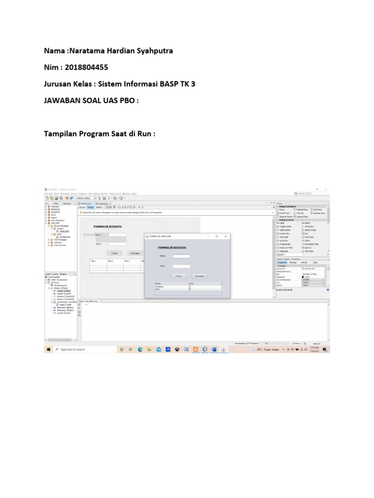 UASPBO Naratama (2018804455) | PDF | Computer Data | Programming Paradigms
