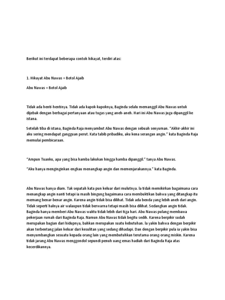 Contoh Hikayat | PDF