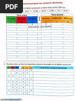 Tabla de Valor Posicional de Los Números Enteros y Decimales | PDF