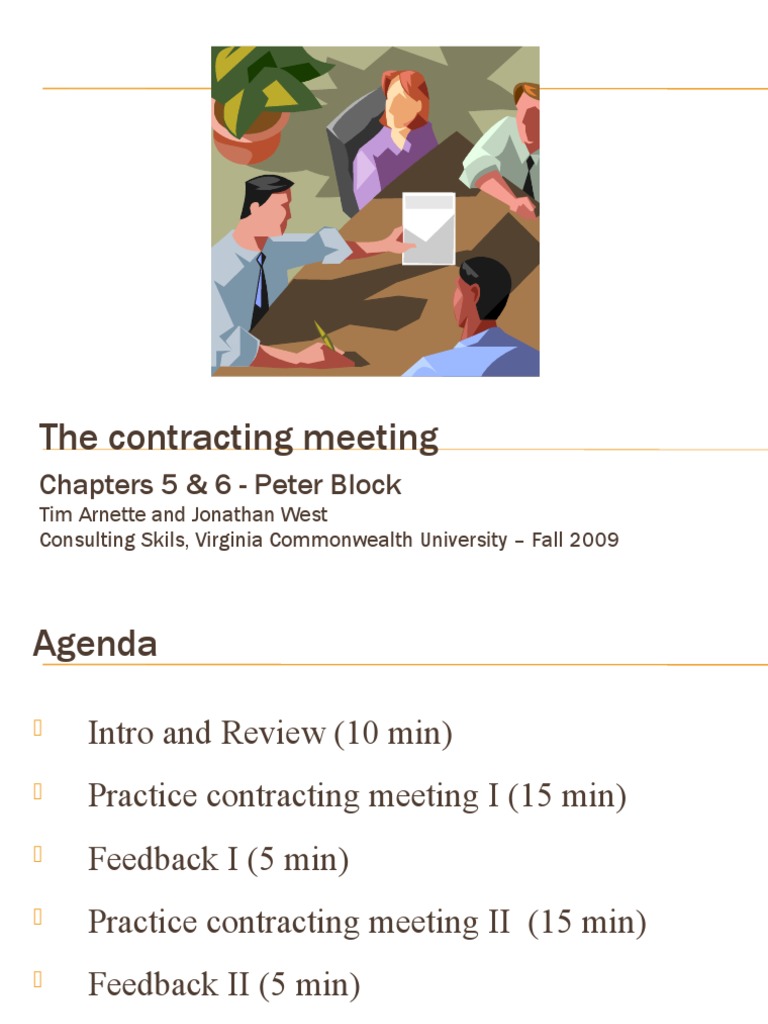 The Contracting Meeting - Peter Block, Flawless Consulting | PDF ...