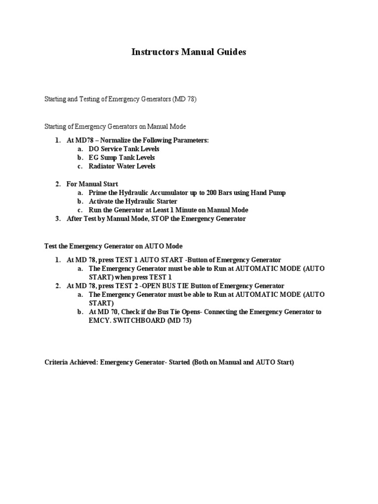 Emergency Generator Testing Procedures | PDF | Technology & Engineering