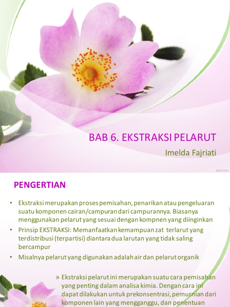 Prinsip dan Metode Ekstraksi Pelarut | PDF