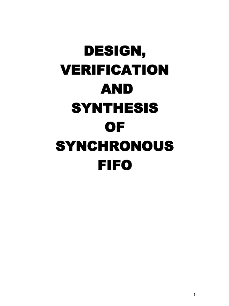 Synchronous FIFO Design and Verification | PDF | Hardware Description ...