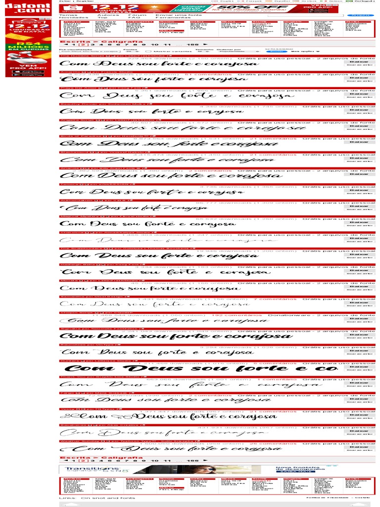 Escrita Caligrafia Dafont - Com 4 | PDF