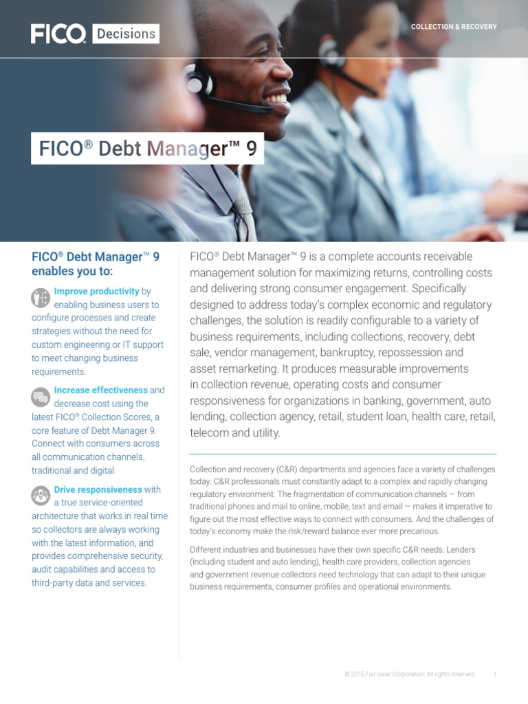 Fico Debt Manager™ 9 Enables You To:: Improve Productivity | PDF ...