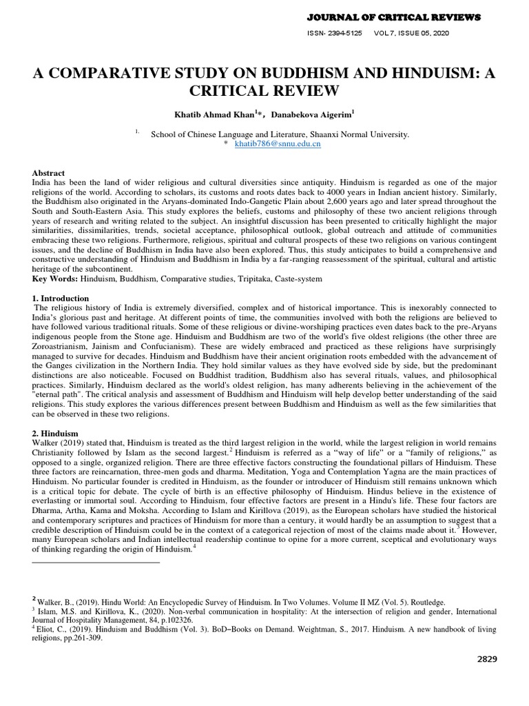 A Comparative Study On Buddhism and Hinduism: A Critical Review | PDF | Moksha | Nirvana