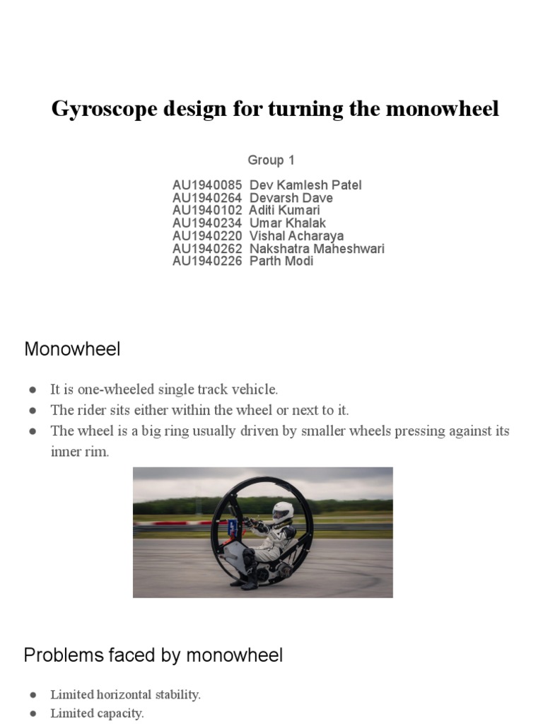 Gyroscope Design For Turning The Monowheel | PDF | Torque | Gyroscope