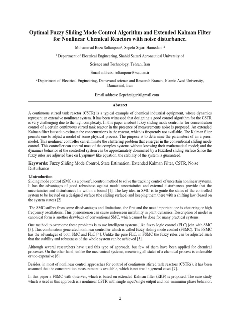 Optimal Fuzzy Sliding Mode Control Algor | PDF | Control Theory | Mathematics