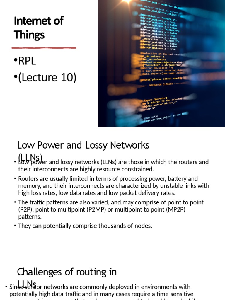 RPL Lecture 10 | PDF | Routing | Computer Network