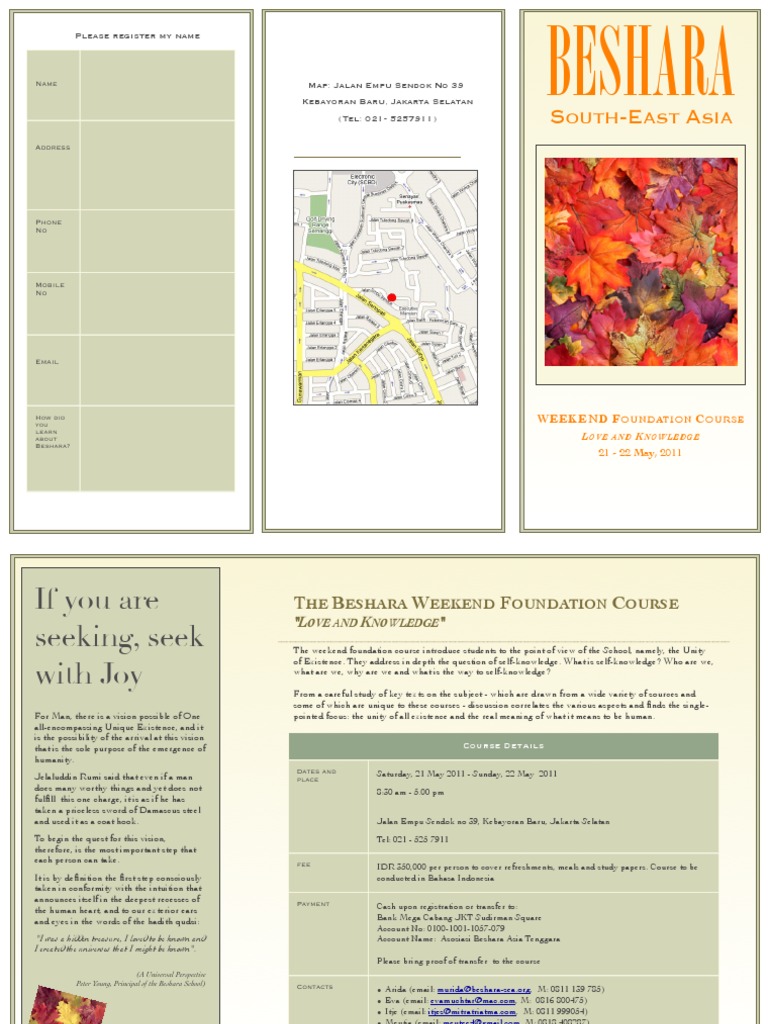 Beshara SEA - Foundation Course 21-22 May 2011 | PDF | Cognitive Science