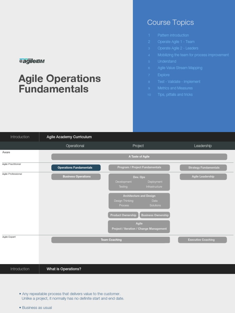 Agile Operations Fundamentals | PDF | Agile Software Development | Performance Indicator