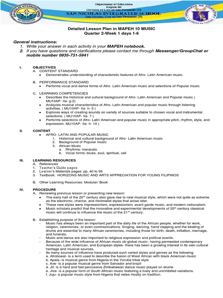 Write Your Answer in Each Activity in Your MAPEH Notebook | PDF ...
