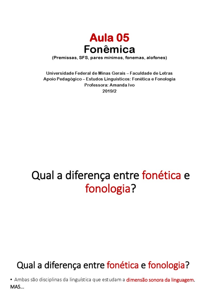 SFS Fonema Par Minimo | Download grátis PDF | Fonologia | Fonética
