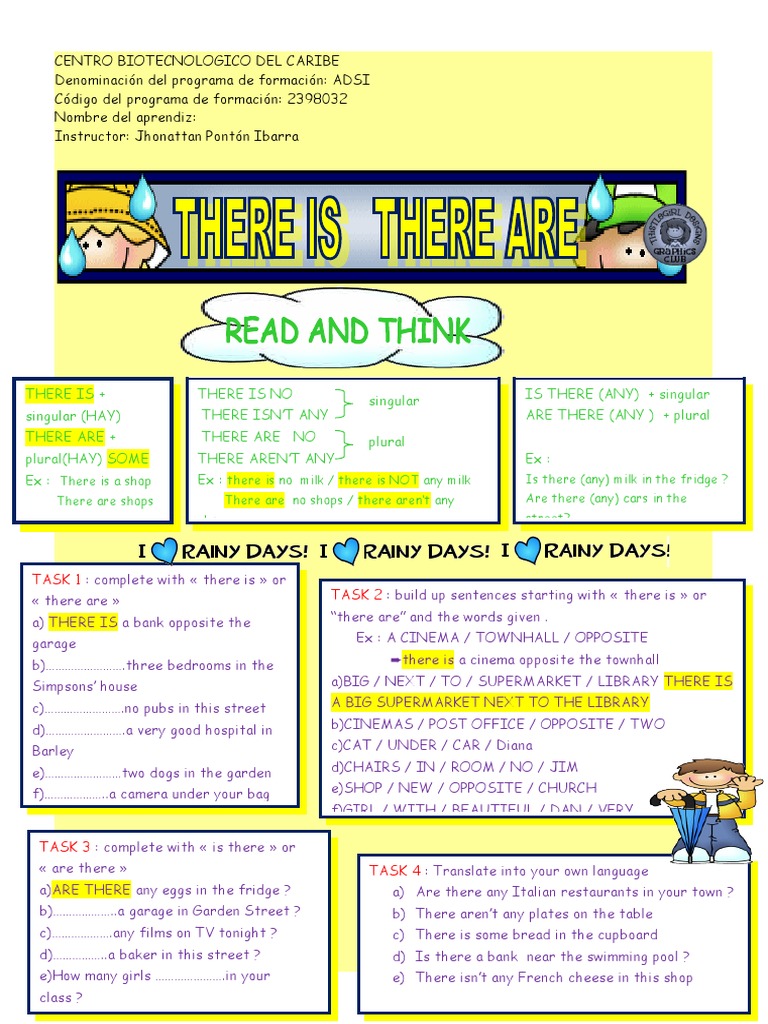 English Grammar Practice: There Is/Are | PDF | Language Arts ...