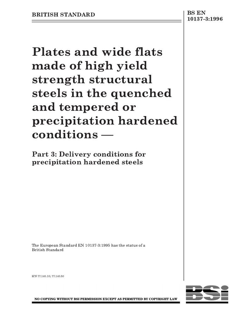 BS en 10137-3-1996 | PDF | Steel | Structural Steel